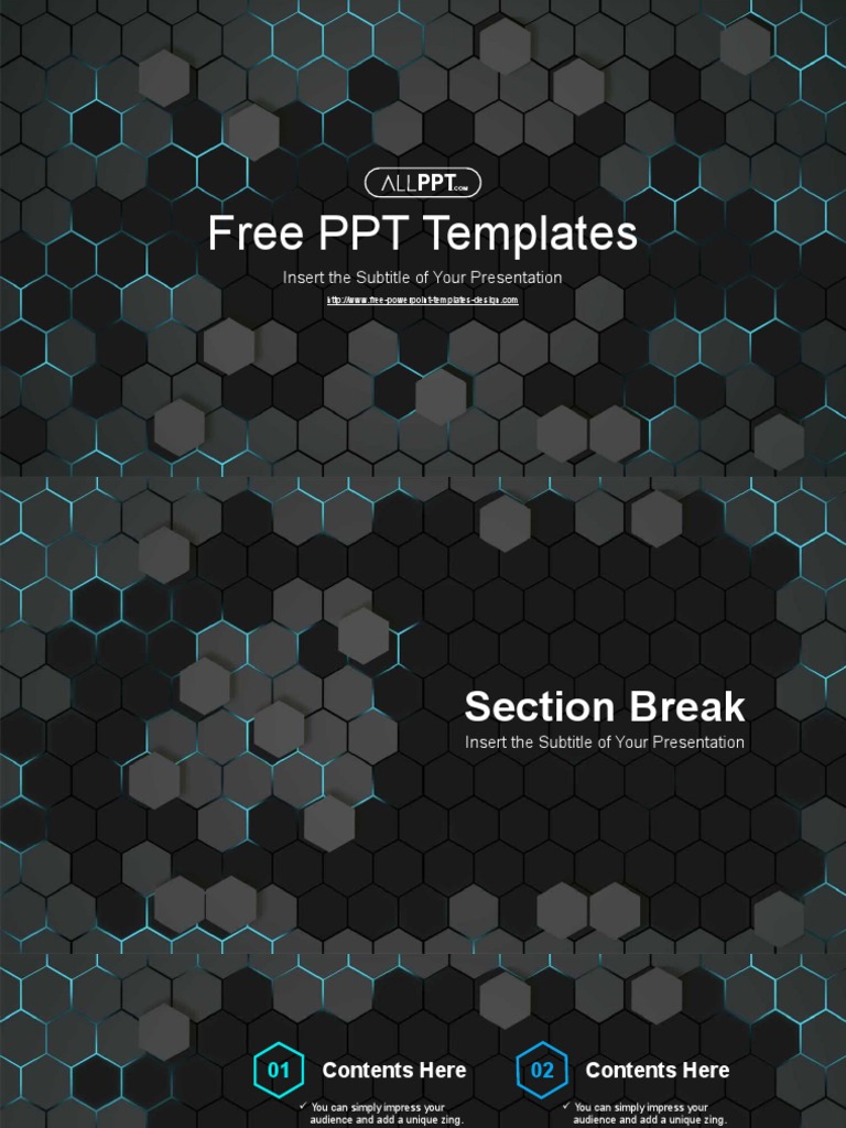 Abstract Hi-Tech Hexagons PowerPoint Templates | PDF | Microsoft Power ...