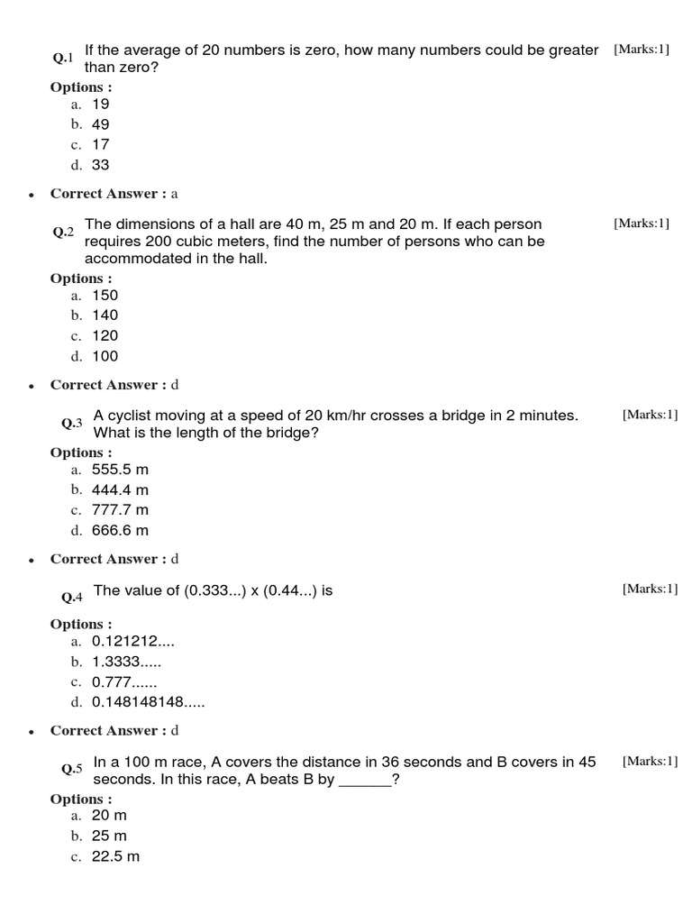 A. B. C. D.: Options | PDF | Length