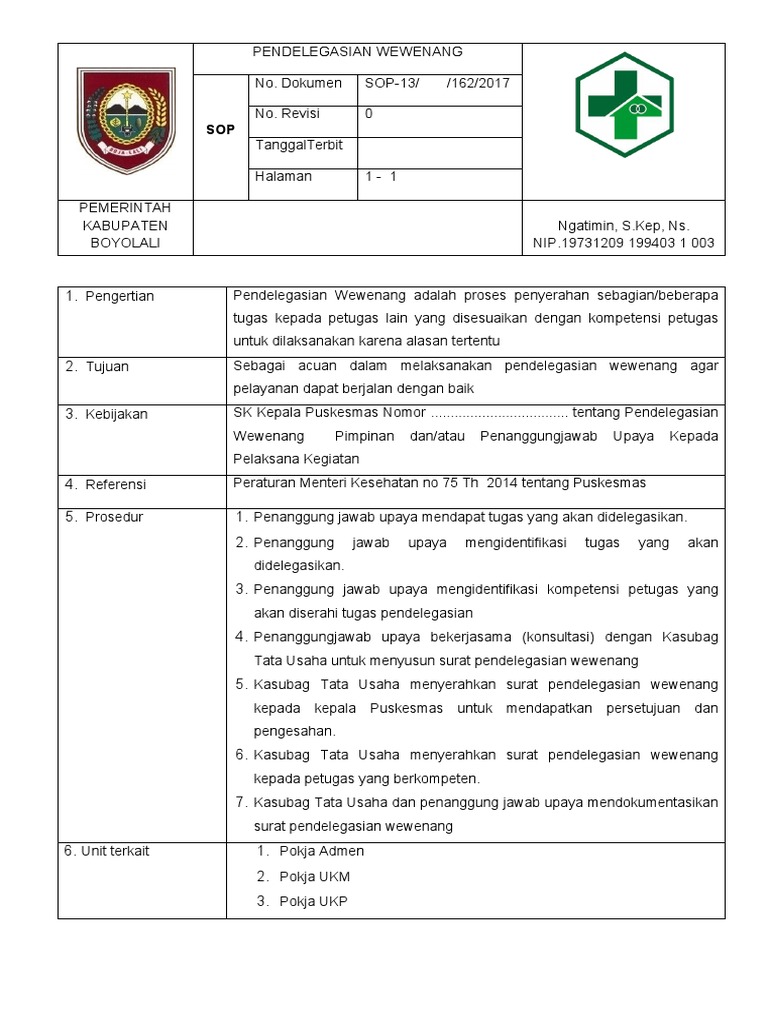 2 3 9 2 Spo Pendelegasian Wewenang Pdf