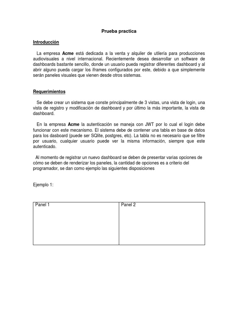 Prueba Técnica Desarrollador Frontend | PDF