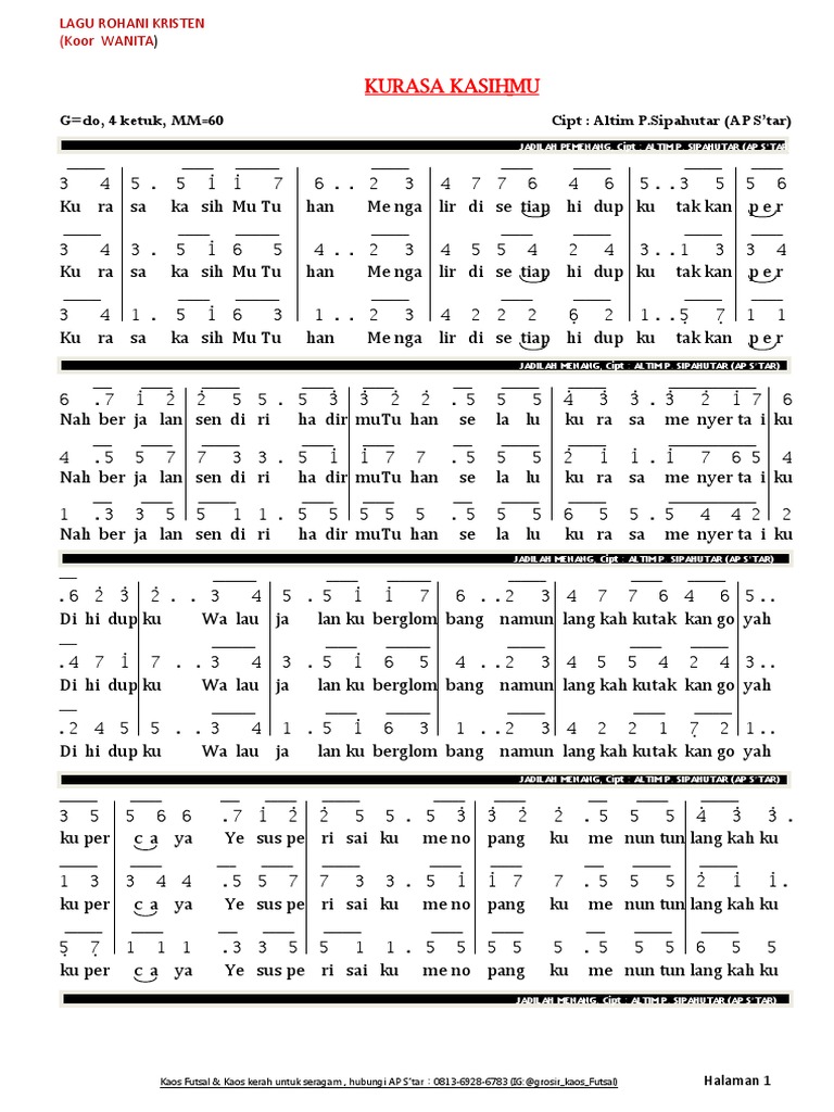 KURASA KASIHMU - Koor Wanita | PDF