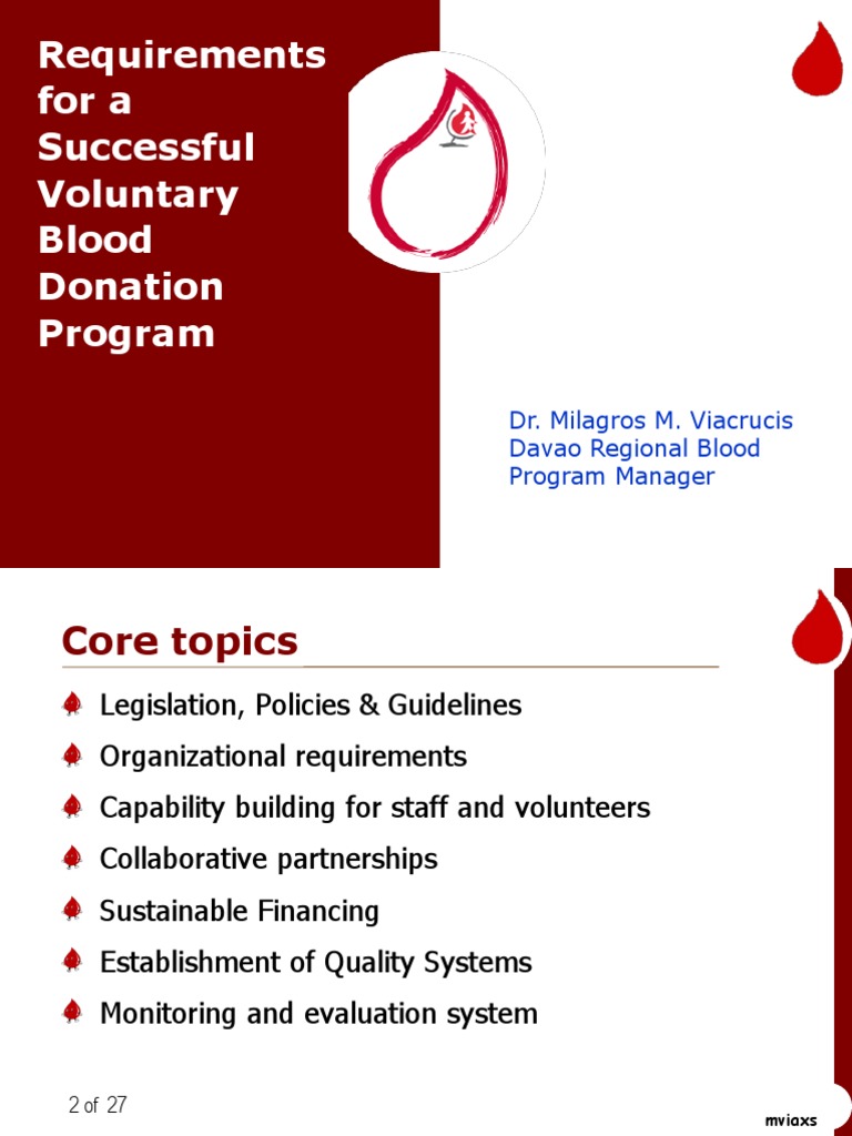 Requirements For A Successful Voluntary Blood Donation Program | PDF ...