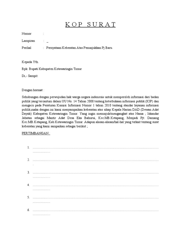 Surat Keberatan | PDF