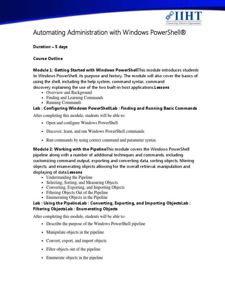 Automating Administration With Windows Powershell® | PDF