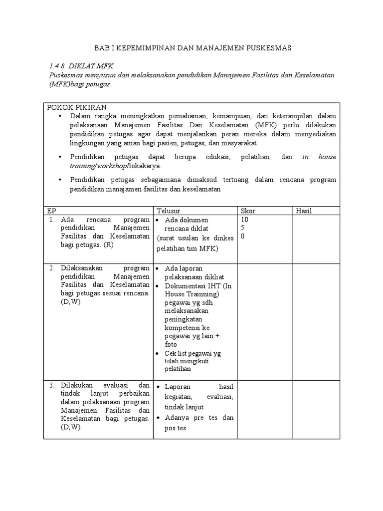 Instrumen Standar Akreditasi BAB 1.4.8 | PDF