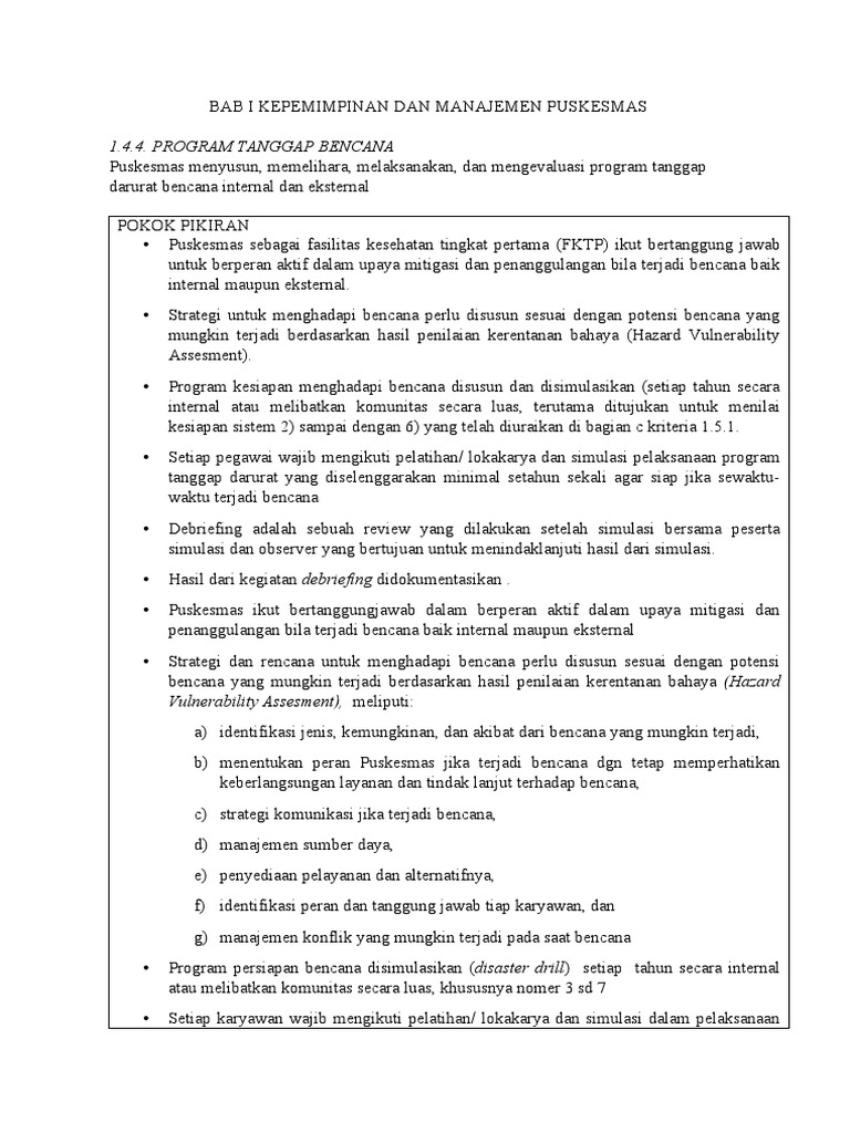 Instrumen Standar Akreditasi BAB 1.4.4 | PDF