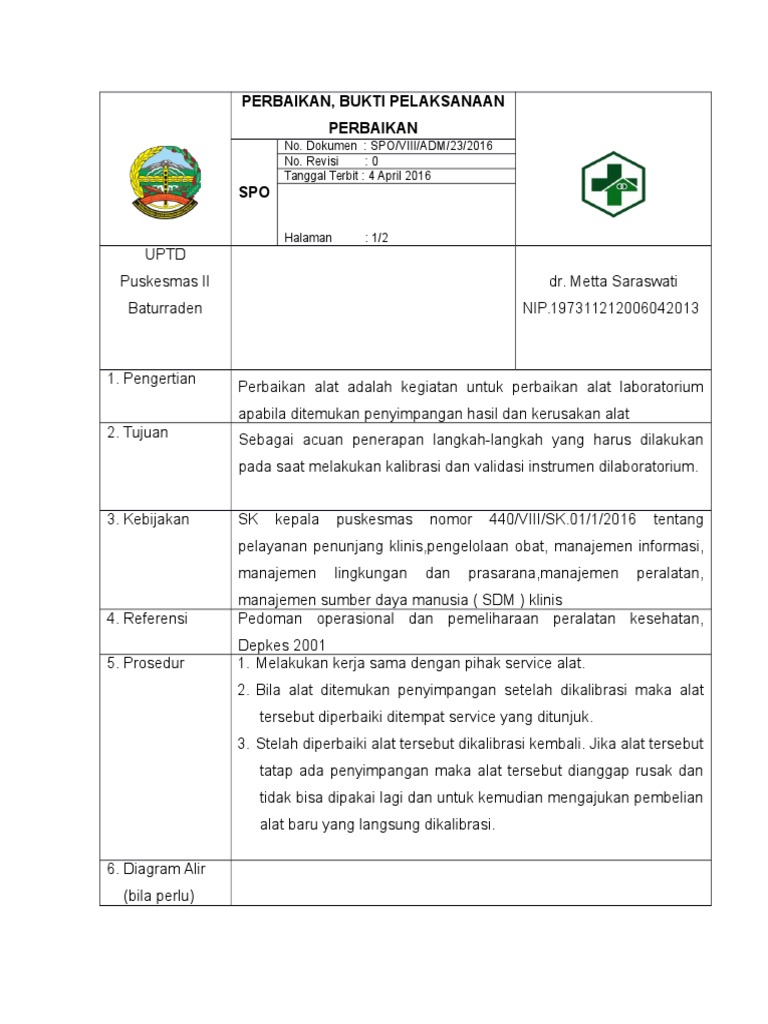Prosedur Perbaikan Alat Laboratorium | PDF