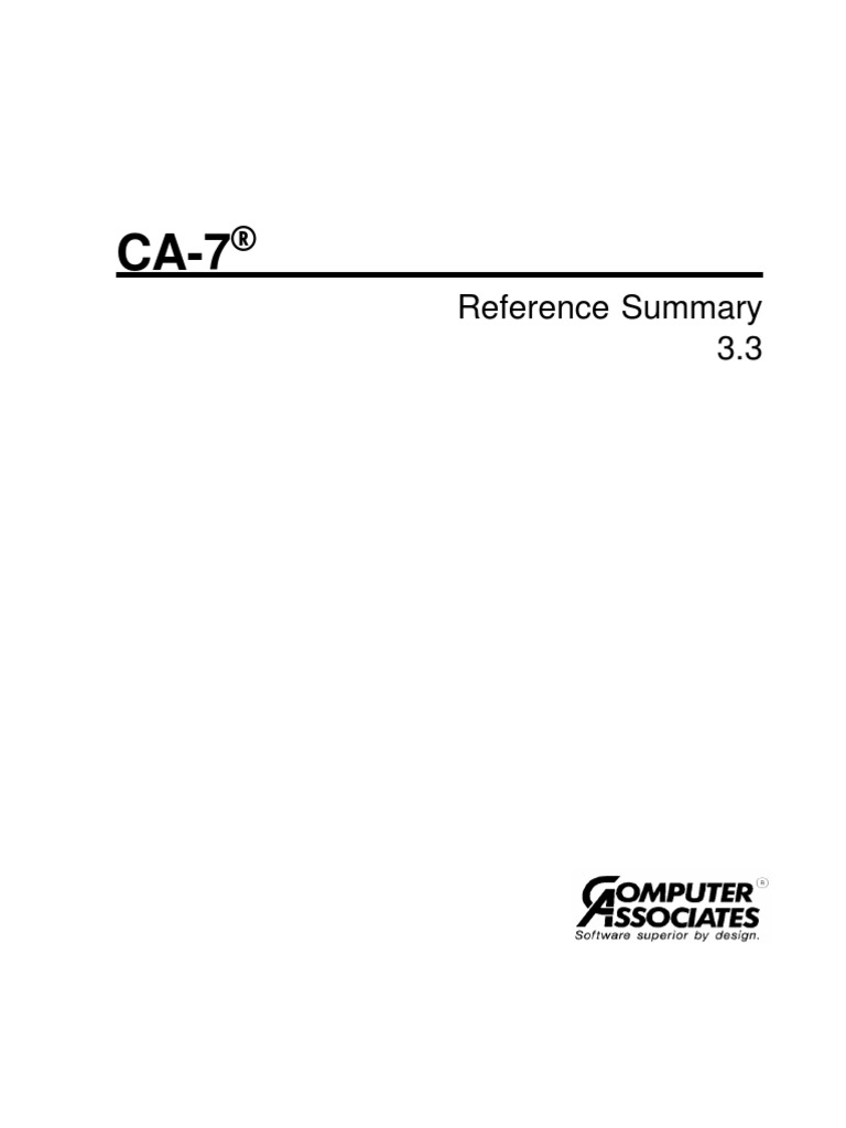 Ca7 Commands Scheduling Computing Inputoutput 6780