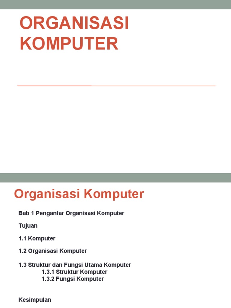 Struktur dan Fungsi Organisasi Komputer | PDF
