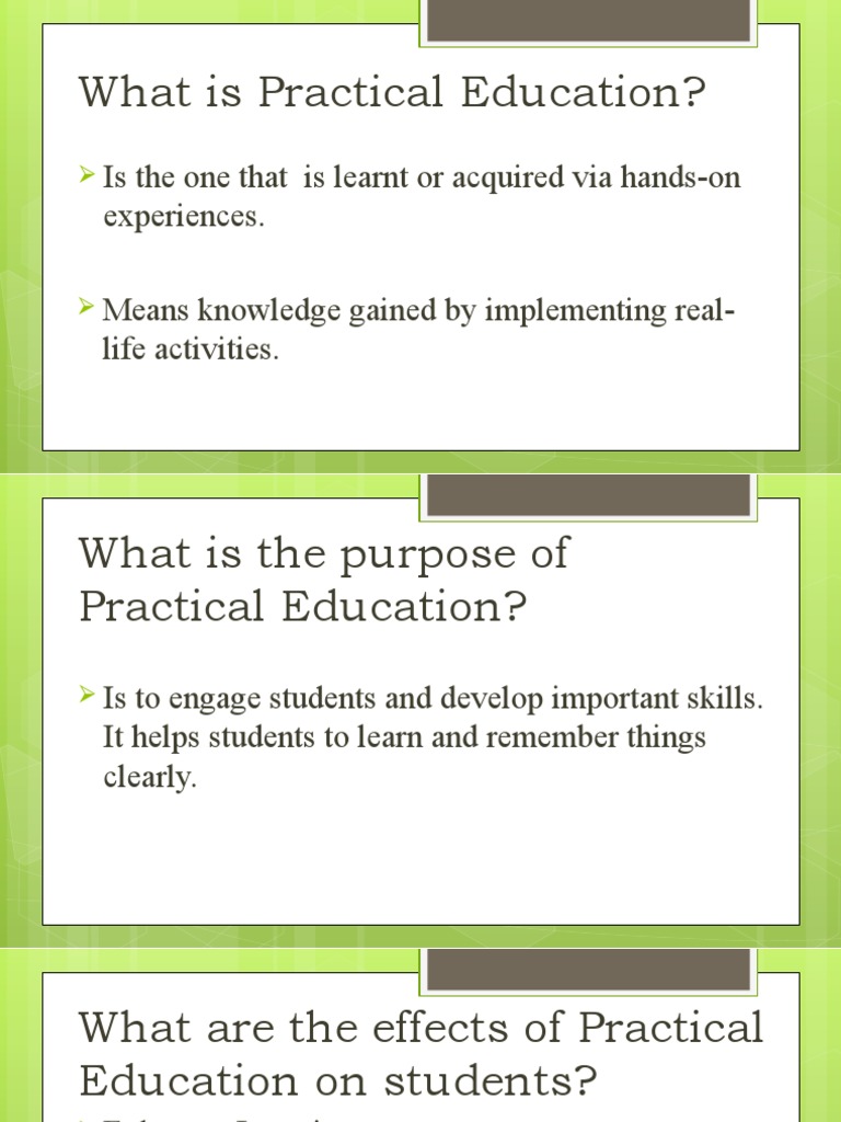 Practical Education | PDF