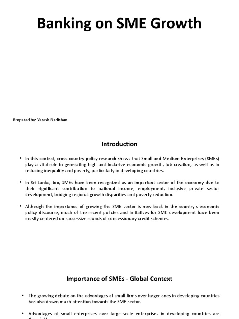 Banking On SME Growth | PDF | Small And Medium Sized Enterprises | Banks