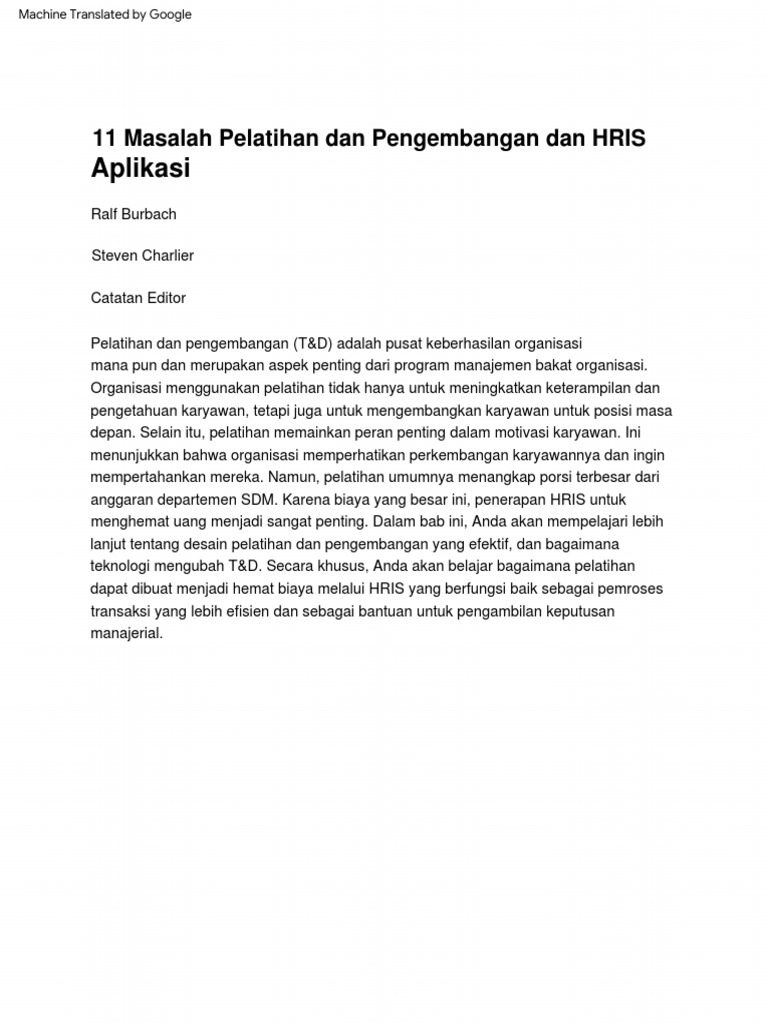 CH 11 Training and Development Issues and HRIS | PDF | Bisnis