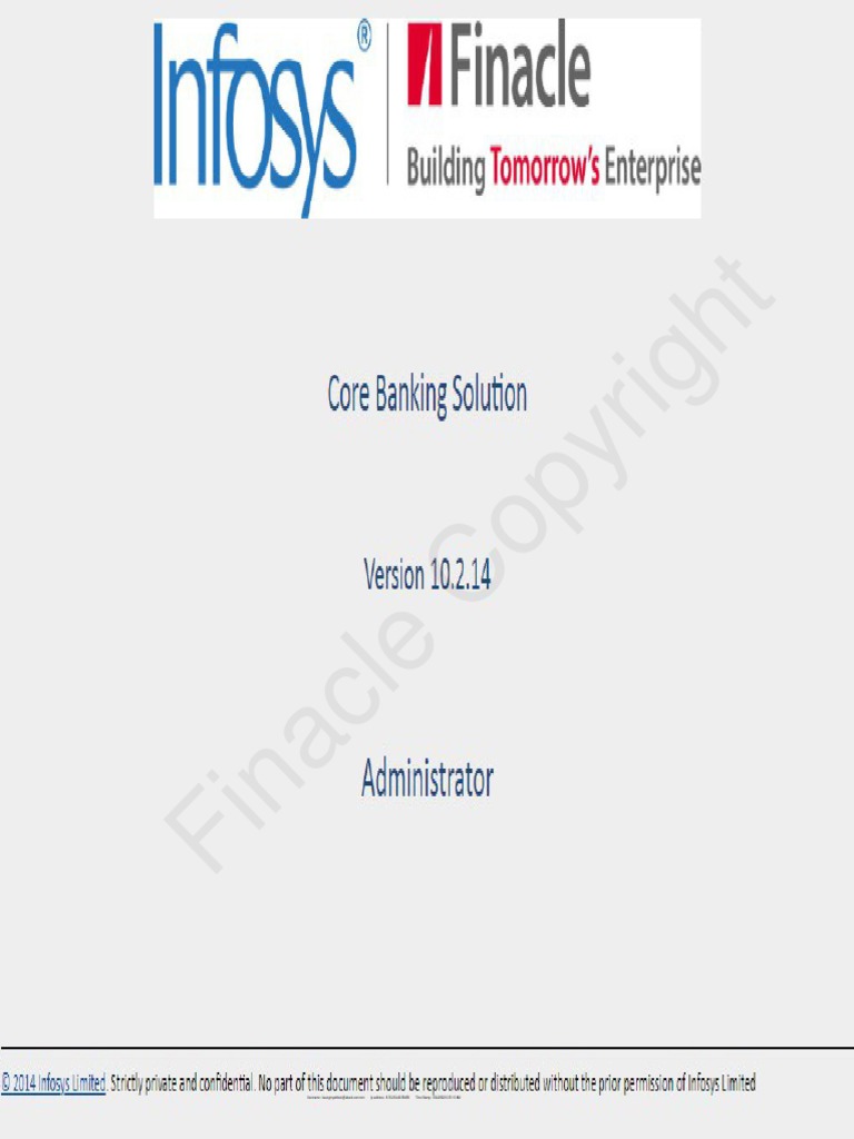 Administrator - Corebanking Finacle 10.2.18 | PDF | Banks | Databases