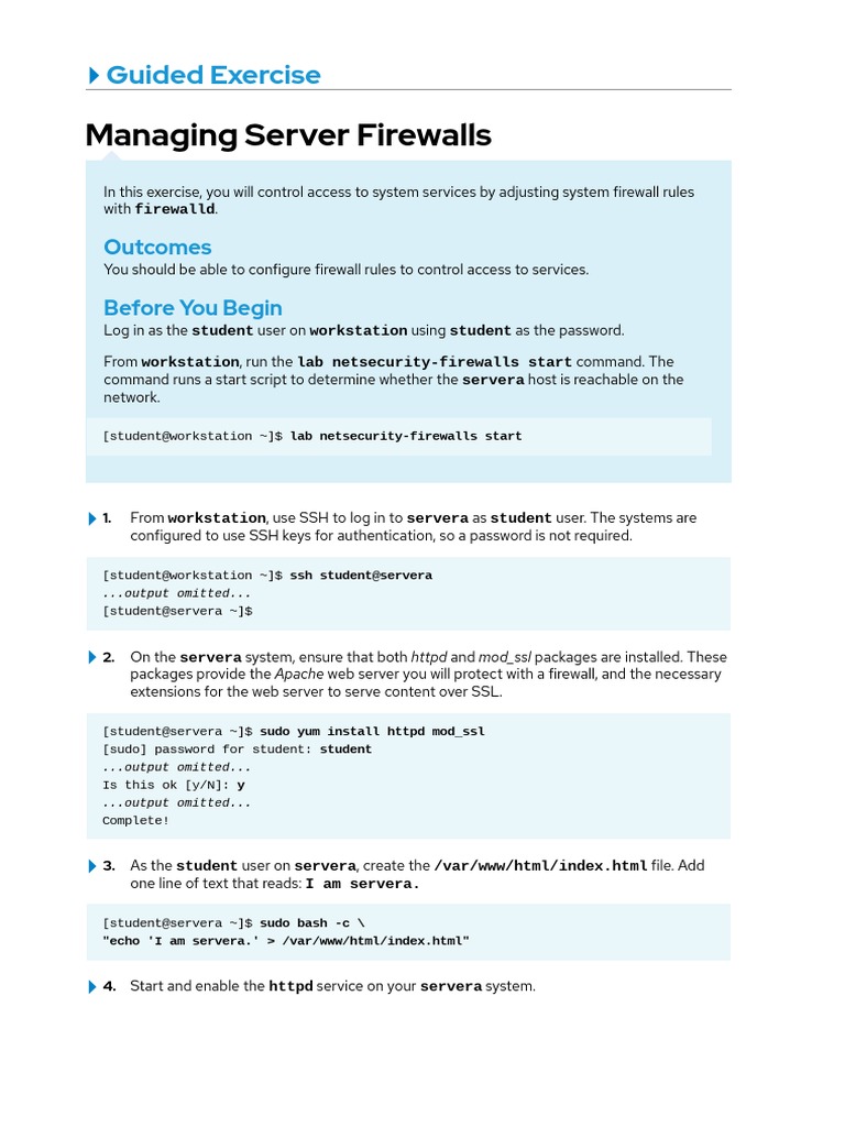 Firewalld Lab&Exercise | PDF | Sudo | World Wide Web