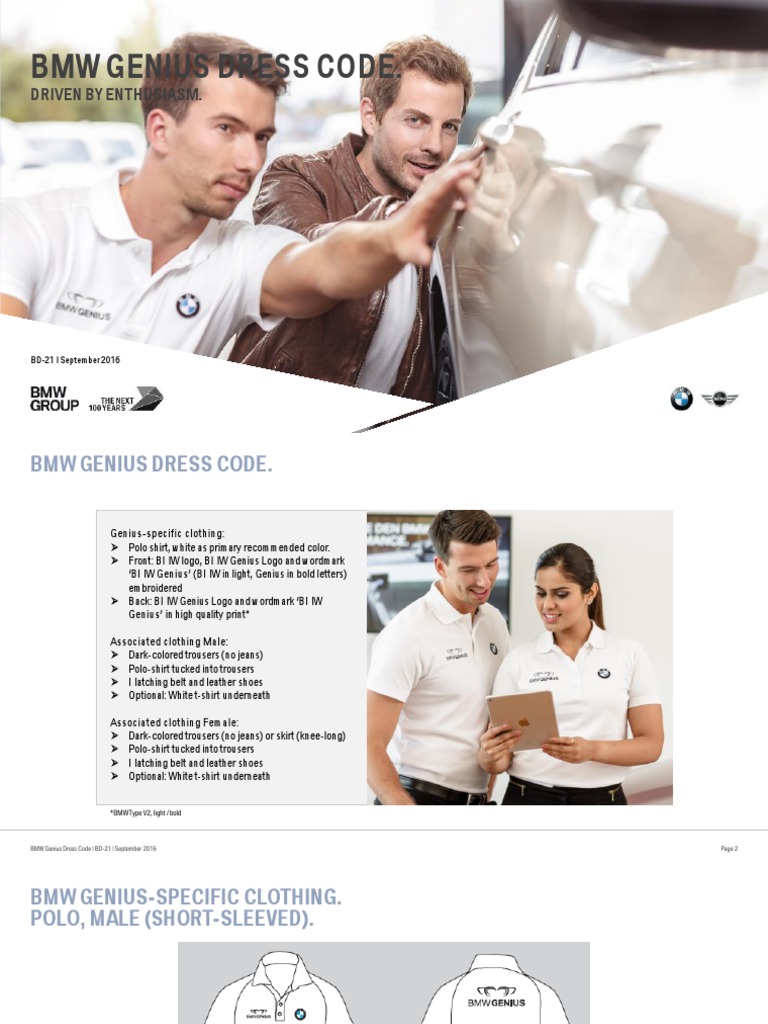 2017 BMW Genius - Dress Code - Final Small | PDF | Dress | Dress Codes