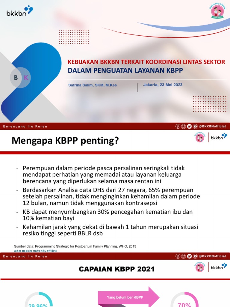 Kebijakan BKKBN Terkait Koordinasi Lintas Sektor Dalam Penguatan Layanan KBPP | PDF