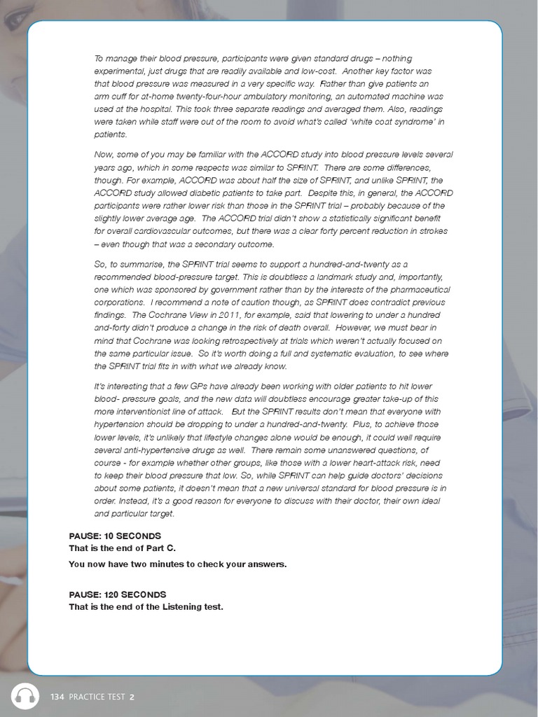 OET Nursing - Official OET Practice Part 4 | PDF | Staphylococcus ...