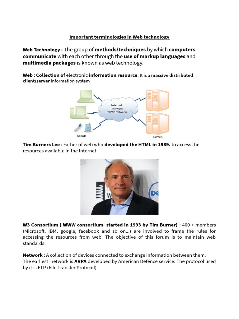 An Overview of Key Web Technology Concepts and Terminologies | PDF ...