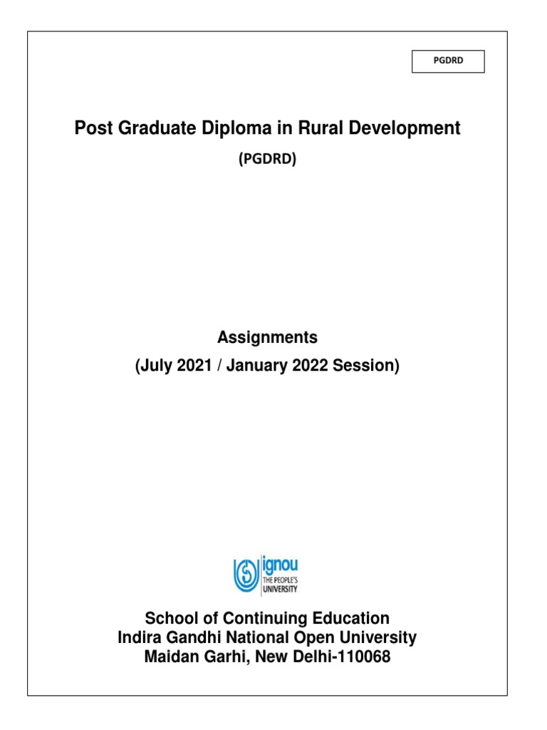 PGDRD Assignment | PDF