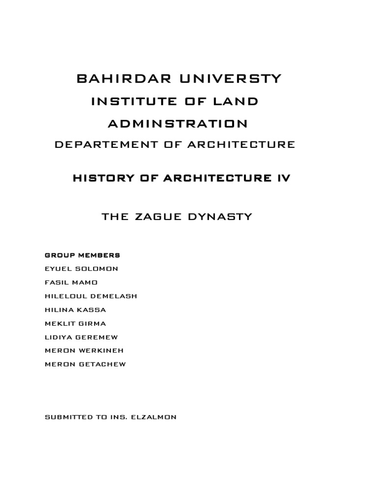 The Zagwe Dynasty | PDF | Church (Building) | Ethiopia