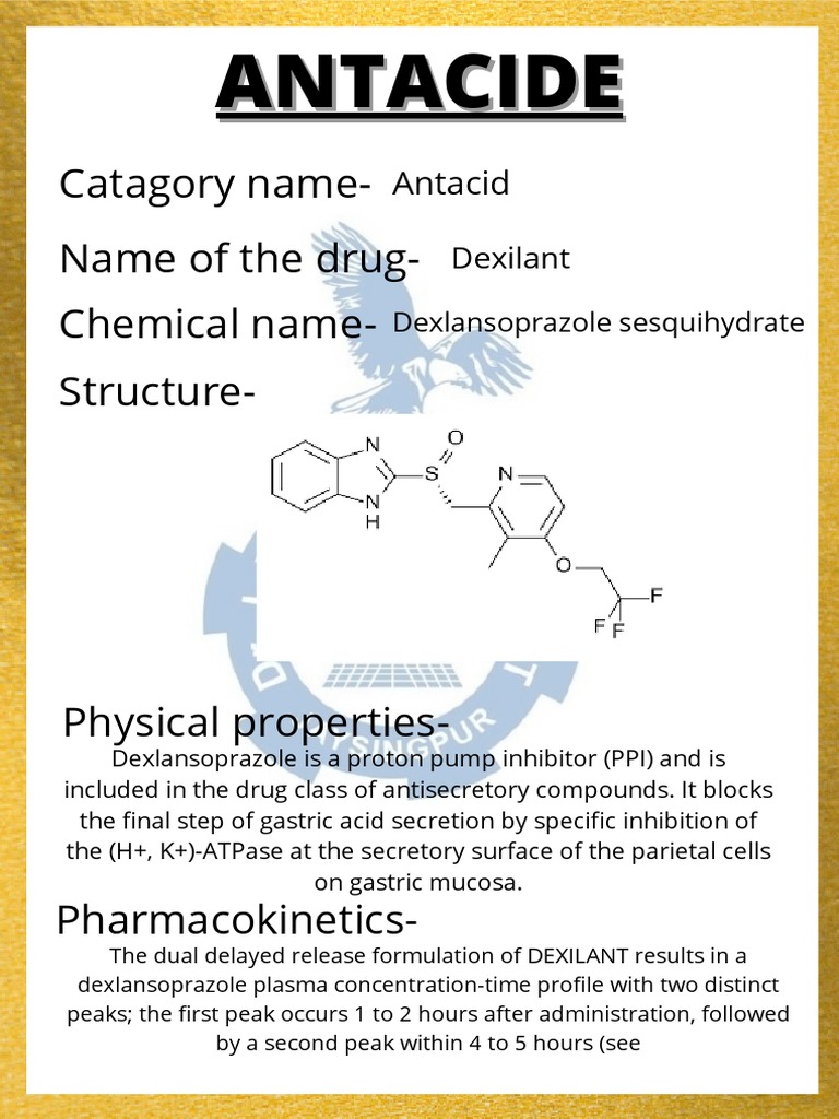 Antacide Antacide: Catagory Name-Name of The Drug - Chemical Name ...