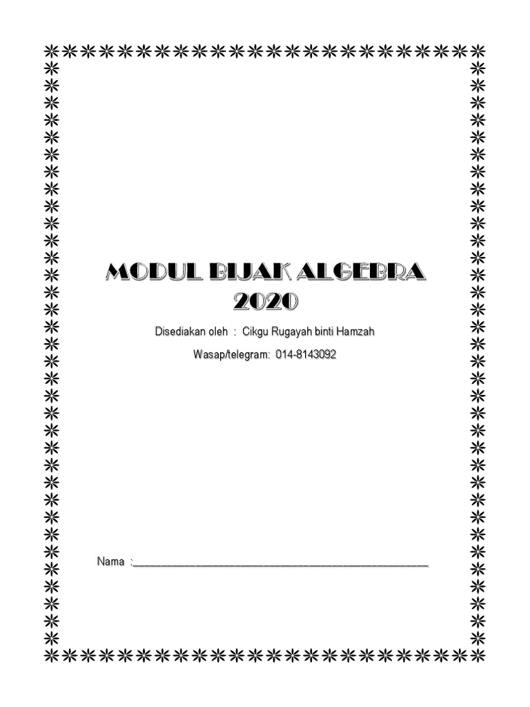 Modul Bijak Algebra | PDF