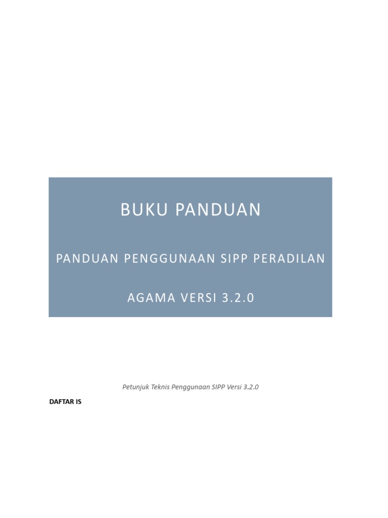 06 Panduan Penggunaan SIPP 3.2.0 Peradilan Agama | PDF | Pengelolaan Keuangan & Uang | Komputer