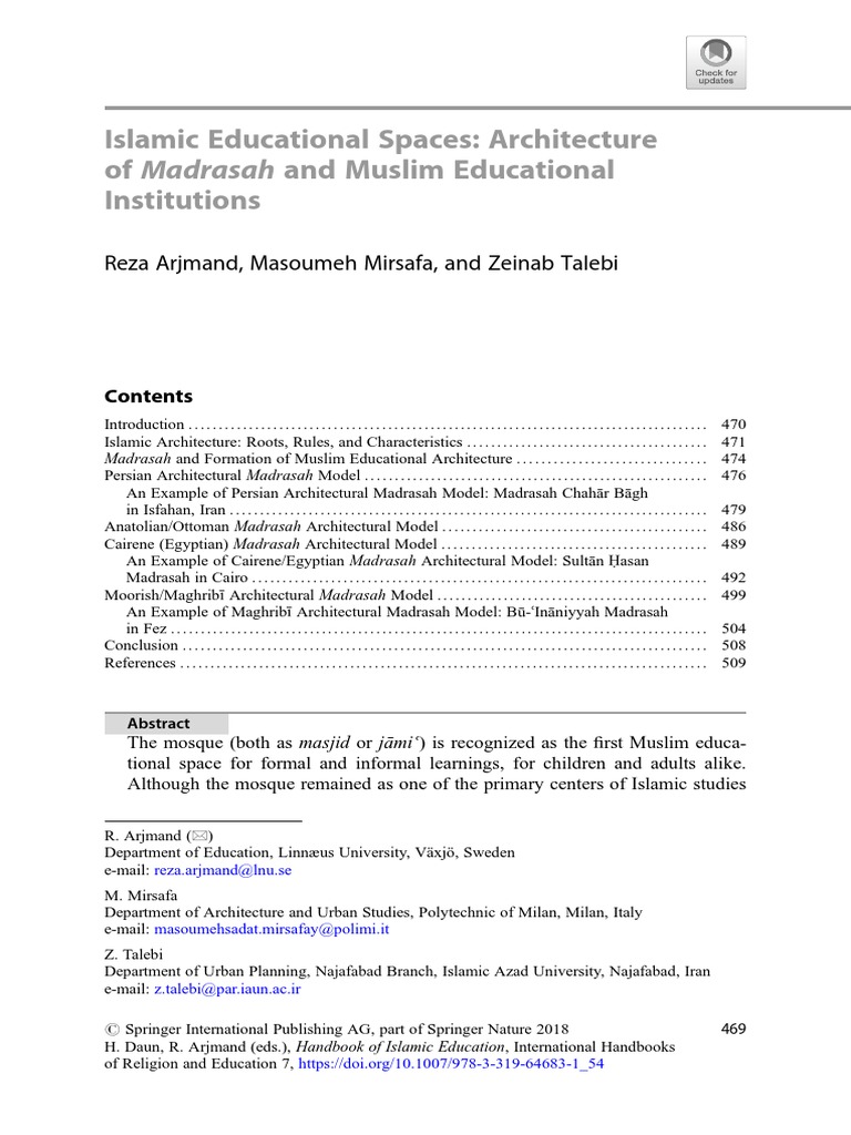 Islamic Educational Spaces Architecture | PDF