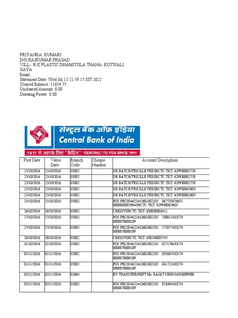 Account Statement Excel | PDF | Service Industries | Payments