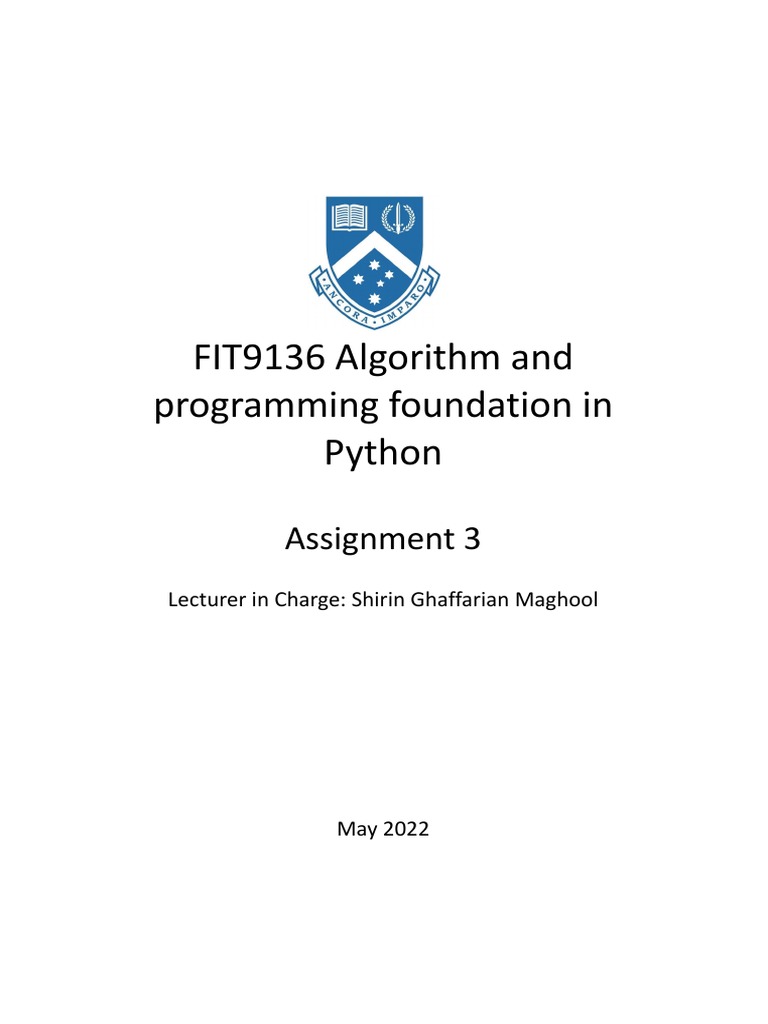 FIT9136 Algorithm and Programming Foundation in Python | PDF | Login | User (Computing)