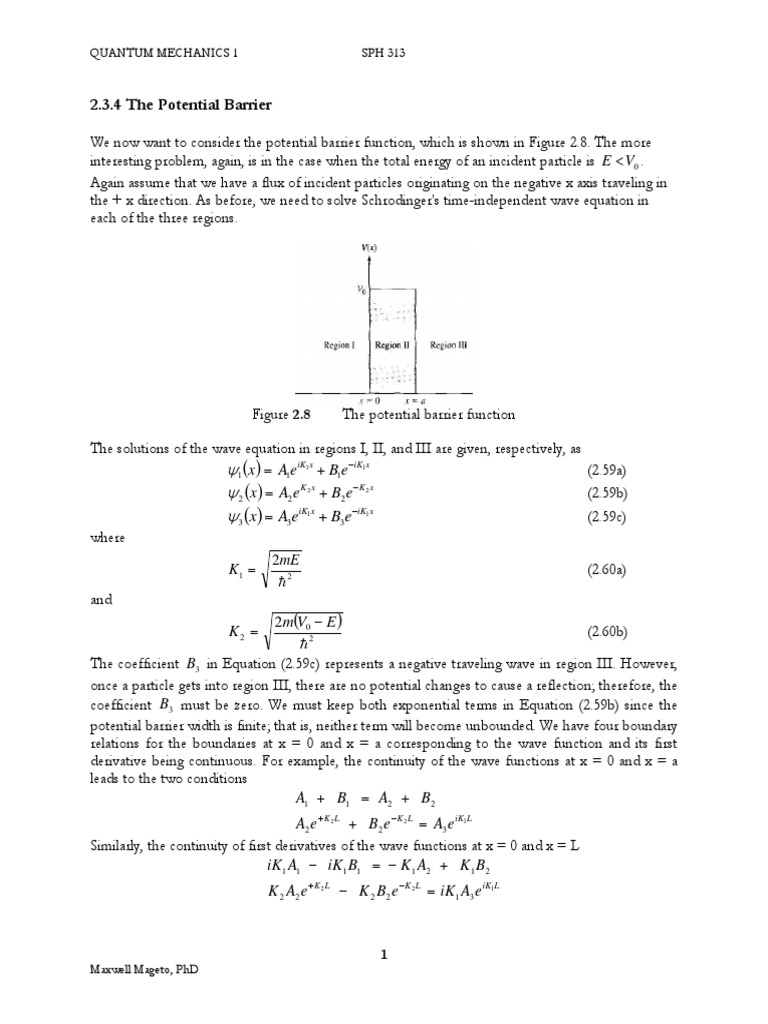 Chapter - 6 The Barrier Potential (Continued From Chapter 4) | PDF ...