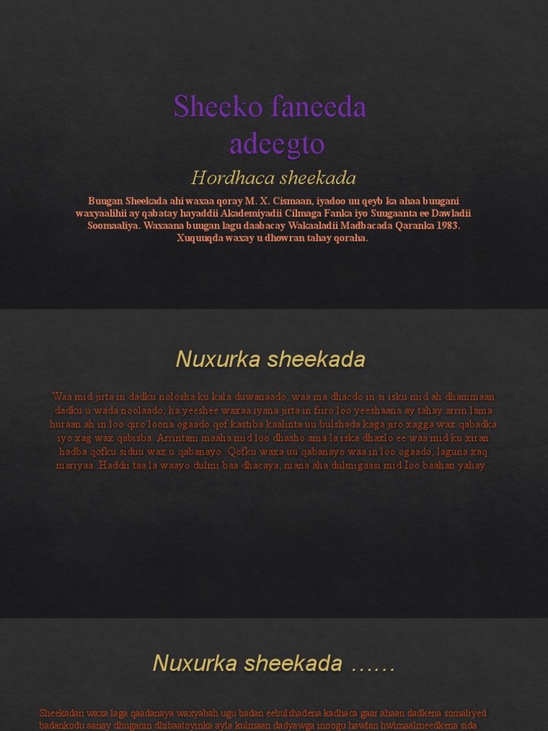 Sheeko Faneed | PDF