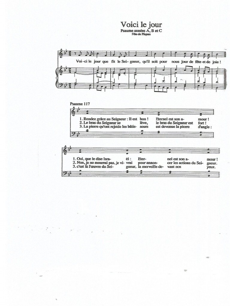Psaume 117 Voici Le Jour Que Fit Le Seigneur | PDF