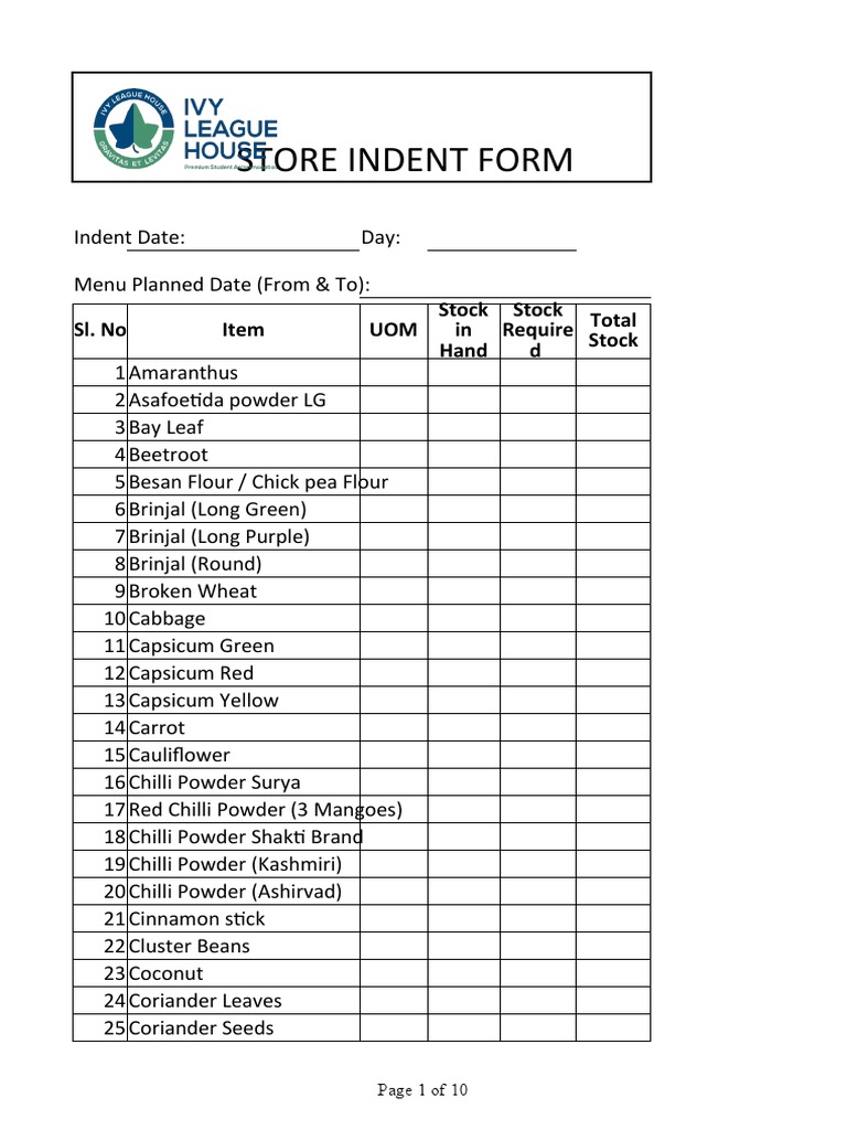 Raw Material List | PDF | Cooking | Vegetables