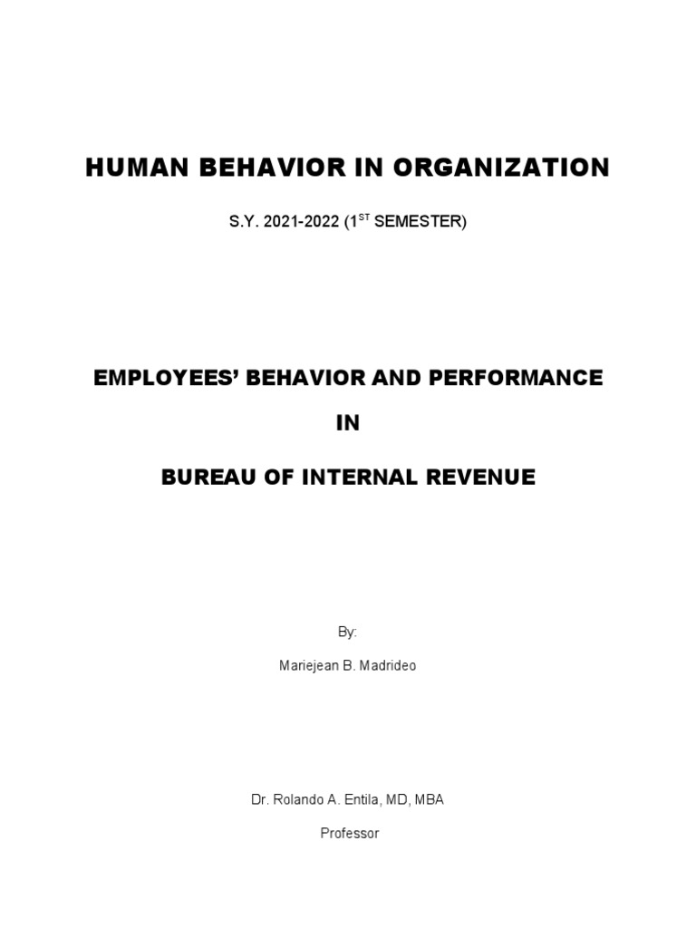 Human Behavior in Organization | PDF | Motivation | Motivational