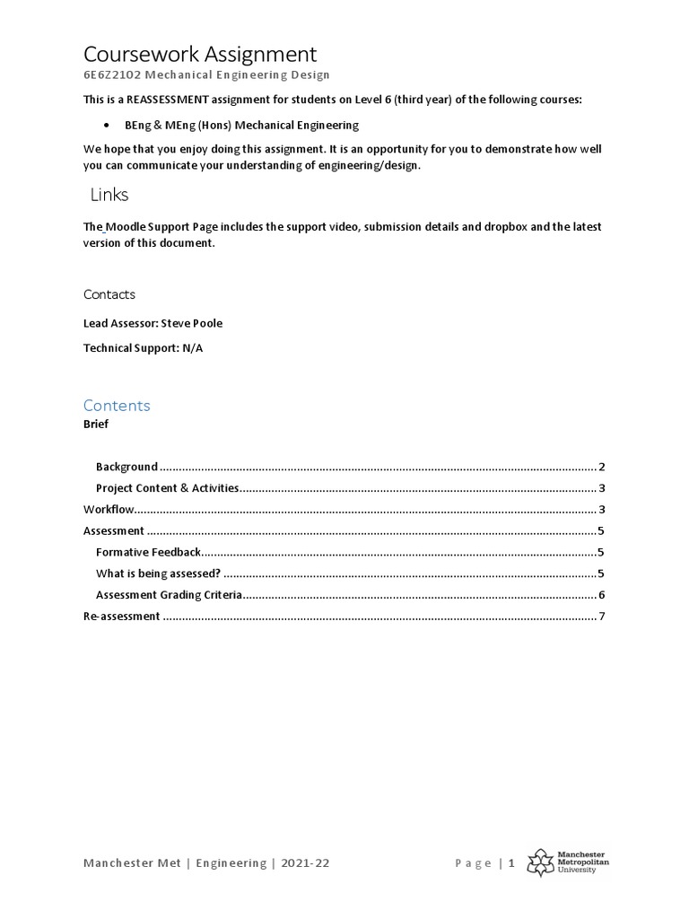Coursework Assignment: Links | PDF | Educational Assessment ...