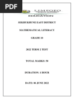 Grade 10 Term 3 Test 1.. | PDF | Mathematics