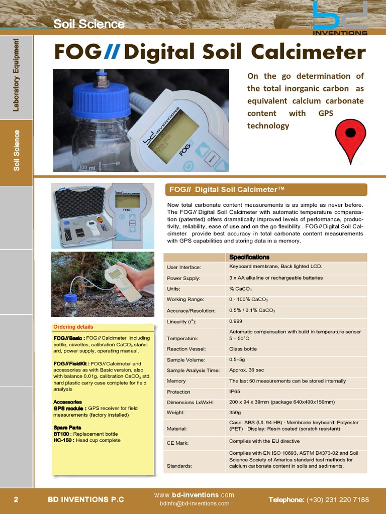 FOG Digital Soil Calcimeter: Soil Science Soil Science Soil Science ...