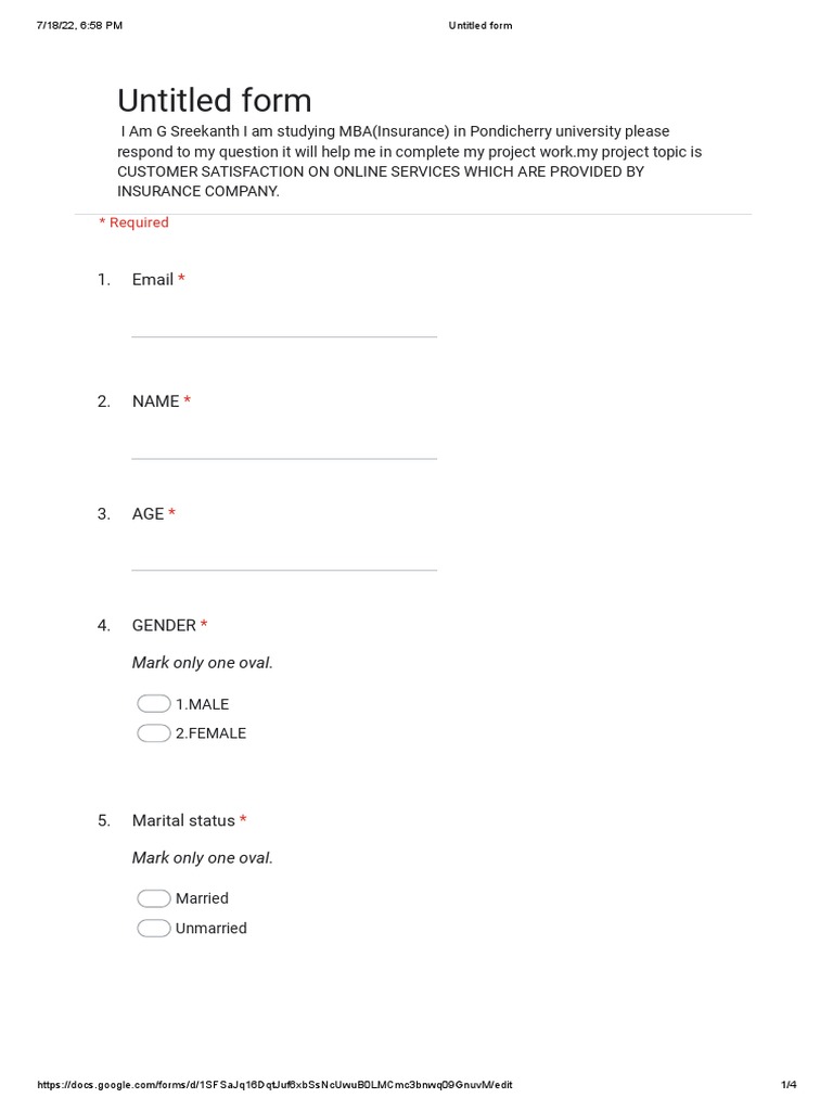 Untitled Form - Google Forms | PDF | Insurance | Communication