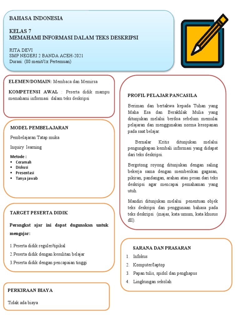 Modul Ajar Bahasa Indonesia Rita Devi | PDF