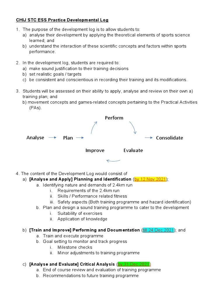 CHIJ STC ESS Developmental Log | PDF | Weakness | Skeletal Muscle
