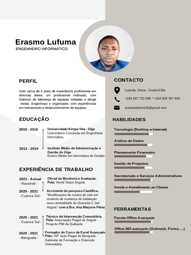 Modelo de Currículo CV | PDF | Angola
