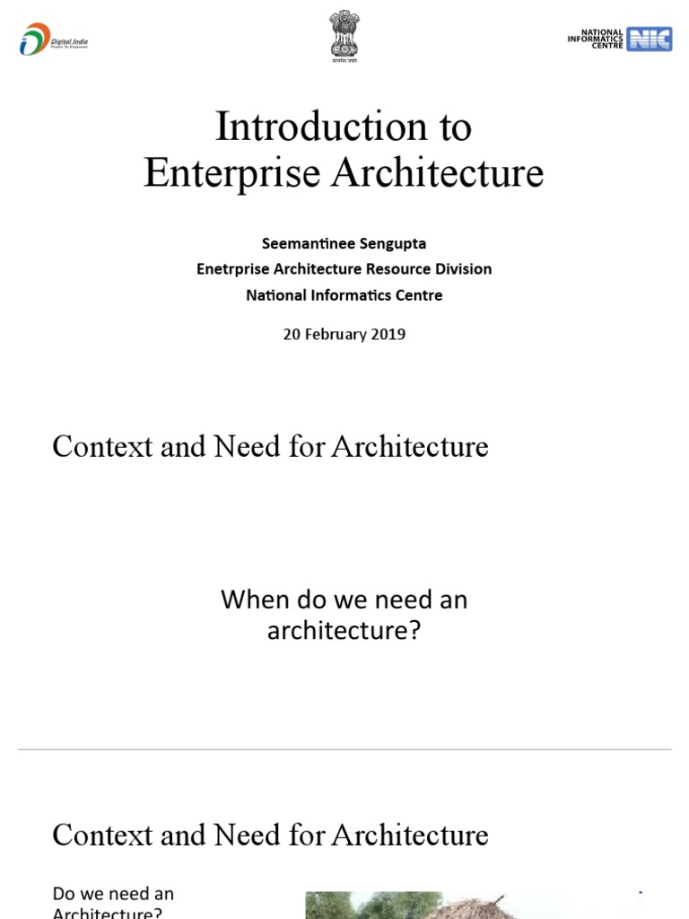 Introduction To EA - Session1 | PDF | Enterprise Architecture ...