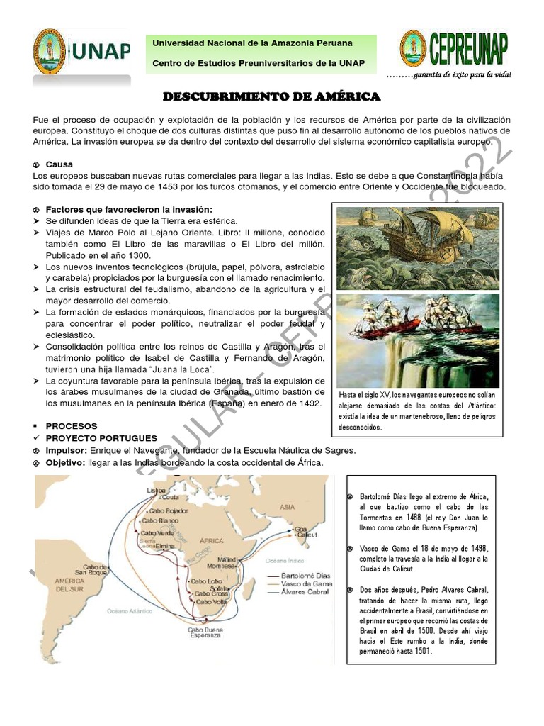 Tema #09 - Descubrimiento de América | PDF | Cristobal colon | Viajes ...