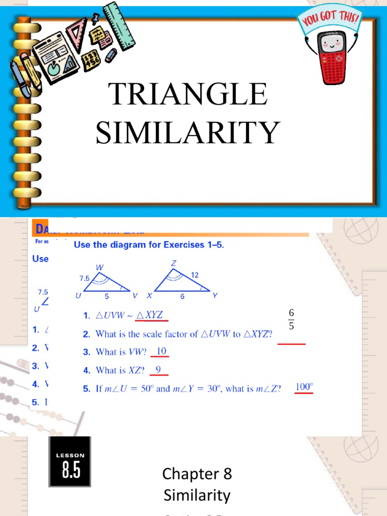 Triangle Similarity Theorems | PDF | Elementary Geometry | Geometric Shapes