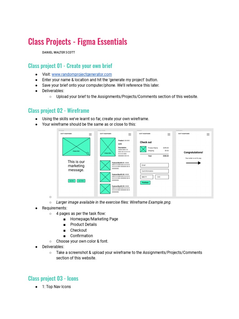 Class Projects - Figma Essentials | PDF | Websites | Icon (Computing)