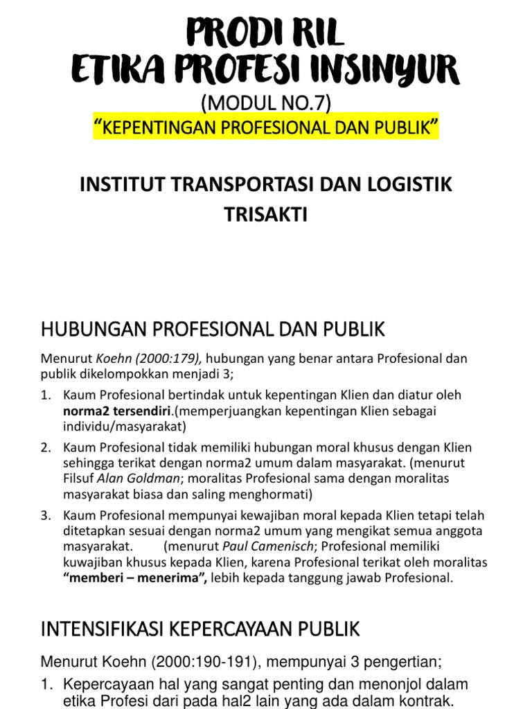 Prodi Ril Etika Profesi Modul No.7 | PDF