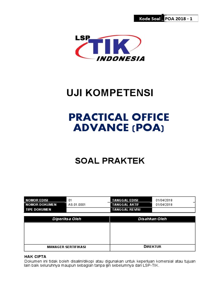 Buku Soal Practical Office Advance 2018 1 PDF | PDF