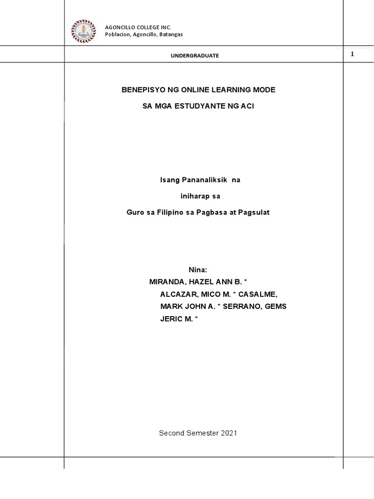 Sample-Pananaliksik (1) | PDF