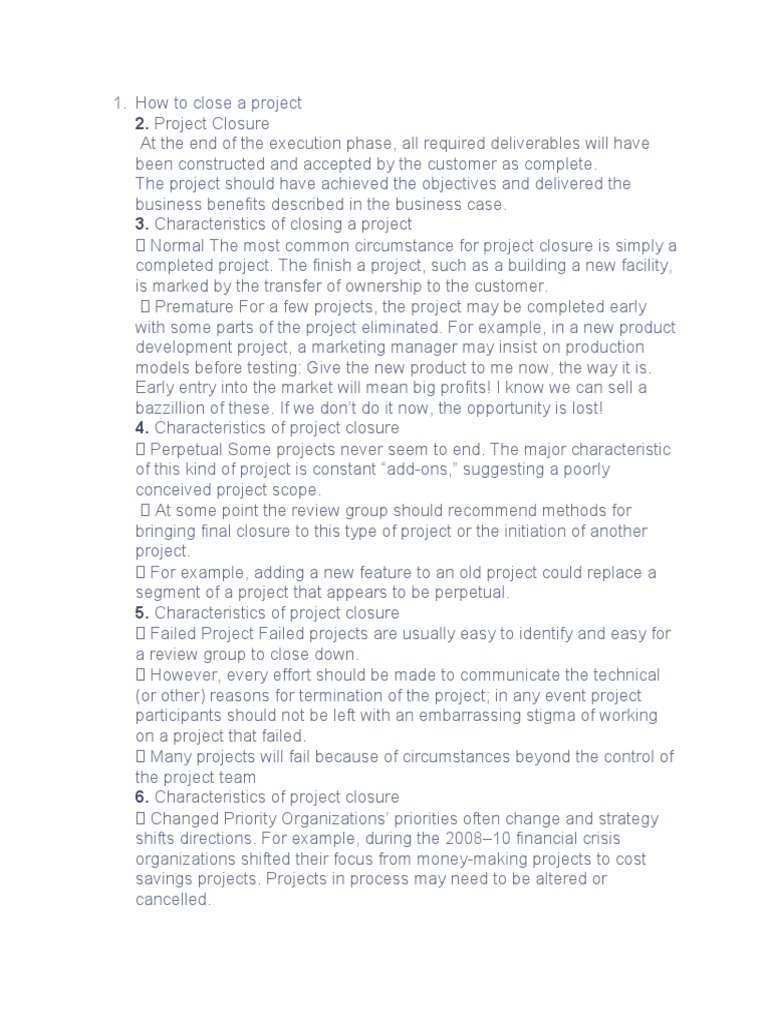 How To Close A Project | PDF | Project Management | Public–Private ...